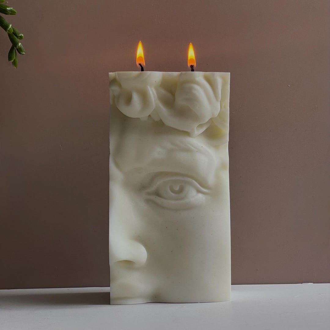 Large Half Head Sculpture of David Candle, Classical Greek Decor Art ...