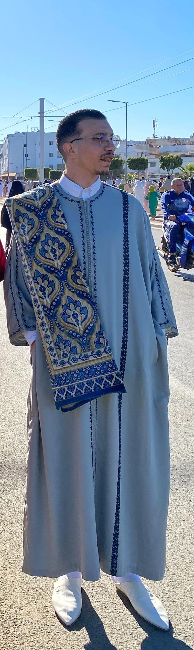 Jilbab Handmade Moroccan for Men Grey Traditional Hooded Djellaba ...