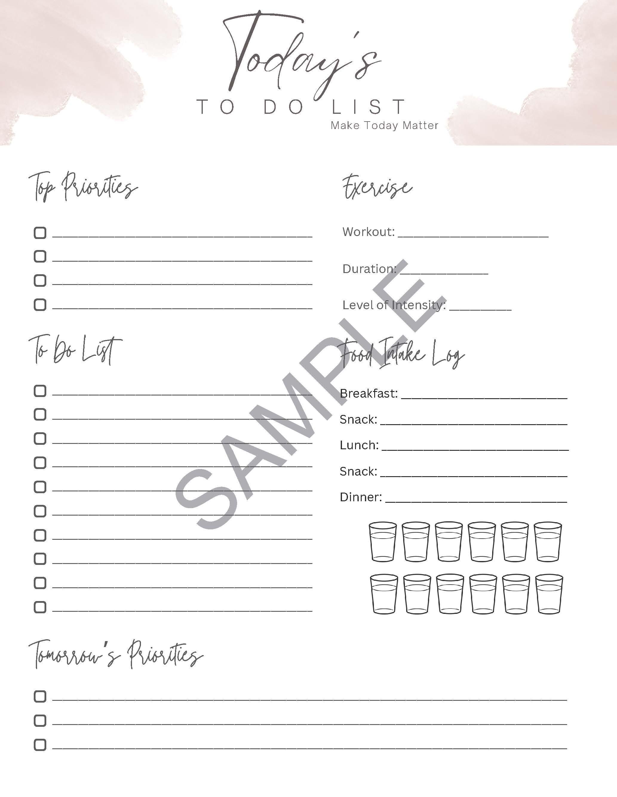 Printable Daily To-do List | Wellness & Productivity Planner | Digital ...
