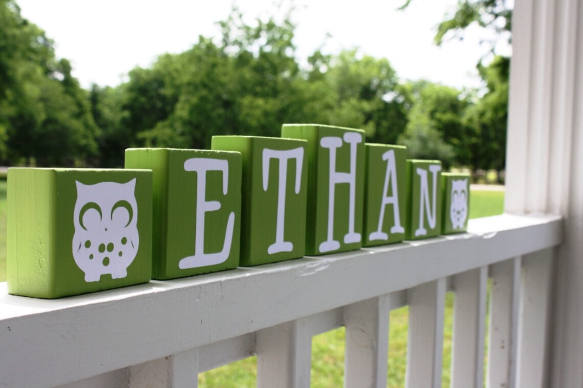CUSTOM LETTER BLOCKS Personalized Name Bedroom Boy Nursery | Etsy