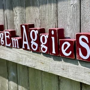 CUSTOM COLLEGE BLOCKS - Aggie - Gig Em - College - Maroon ...