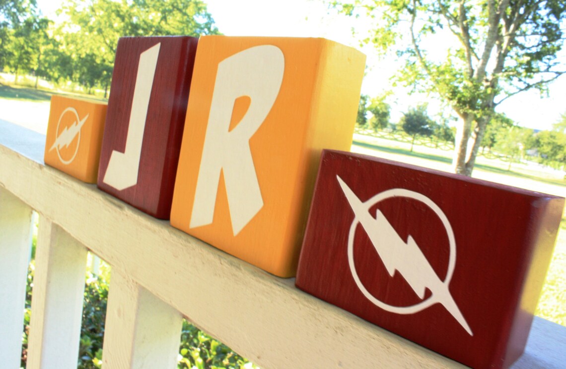 PERSONALIZED LETTER BLOCKS the Flash Custom Name Sign - Etsy