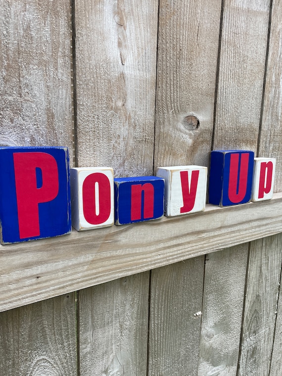 CUSTOM BLOCKS Pony up SMU Texas School Letters College - Etsy
