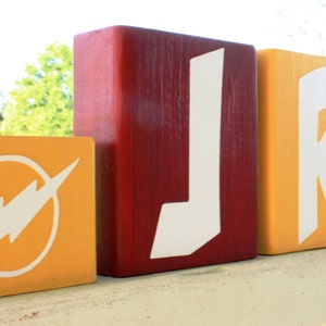 PERSONALIZED LETTER BLOCKS - the Flash Custom Name Sign - Marvel Comic ...