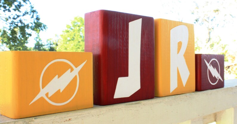 PERSONALIZED LETTER BLOCKS the Flash Custom Name Sign - Etsy