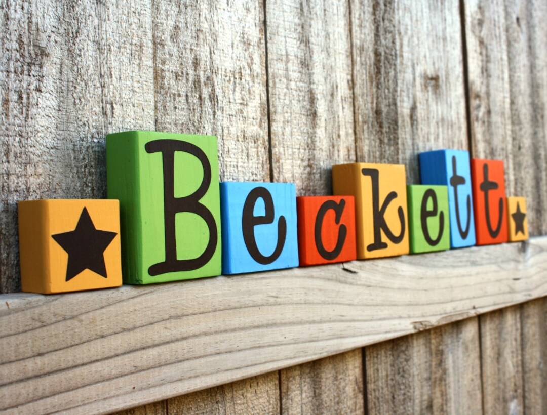 CUSTOM LETTER BLOCKS Personalized Name Bedroom Boy - Etsy