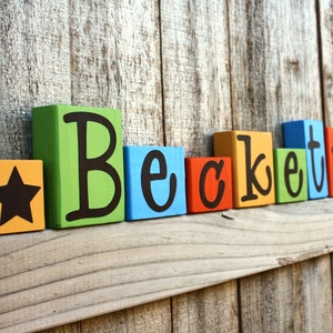 CUSTOM LETTER BLOCKS Personalized Name Bedroom Boy - Etsy