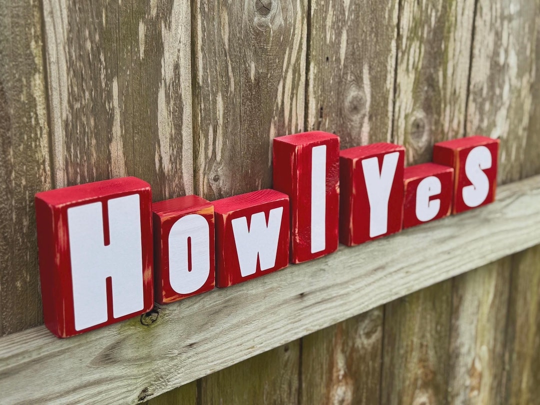 HOWL YES BLOCKS - Arkansas State - Game Day Decor - Wolves up ...
