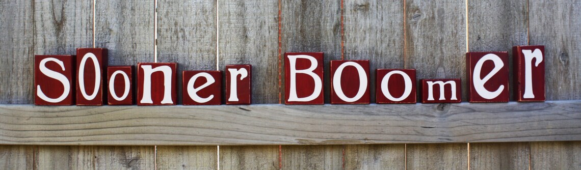 CUSTOM OU BLOCKS - Boomer Sooner Game Day Decor - University of ...