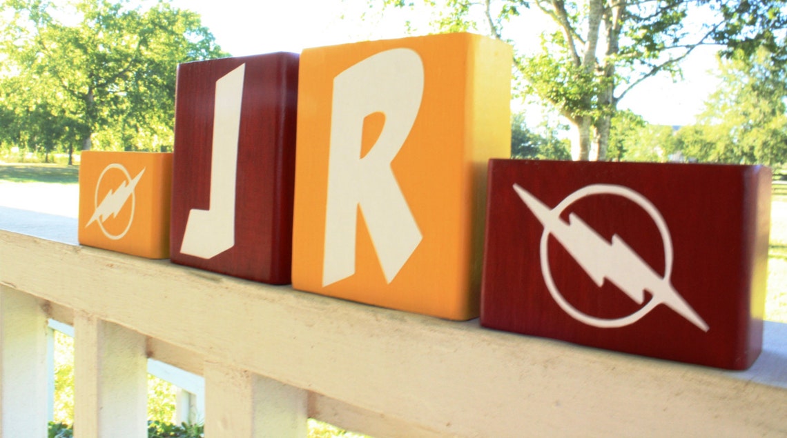 PERSONALIZED LETTER BLOCKS the Flash Custom Name Sign - Etsy