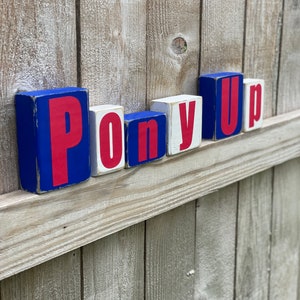 CUSTOM BLOCKS Pony up SMU Texas School Letters College Football ...