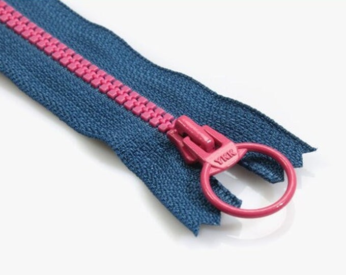 YKK Zipper Original Japanese Plastic Vislon Zipper Navy-hot Pink Color ...