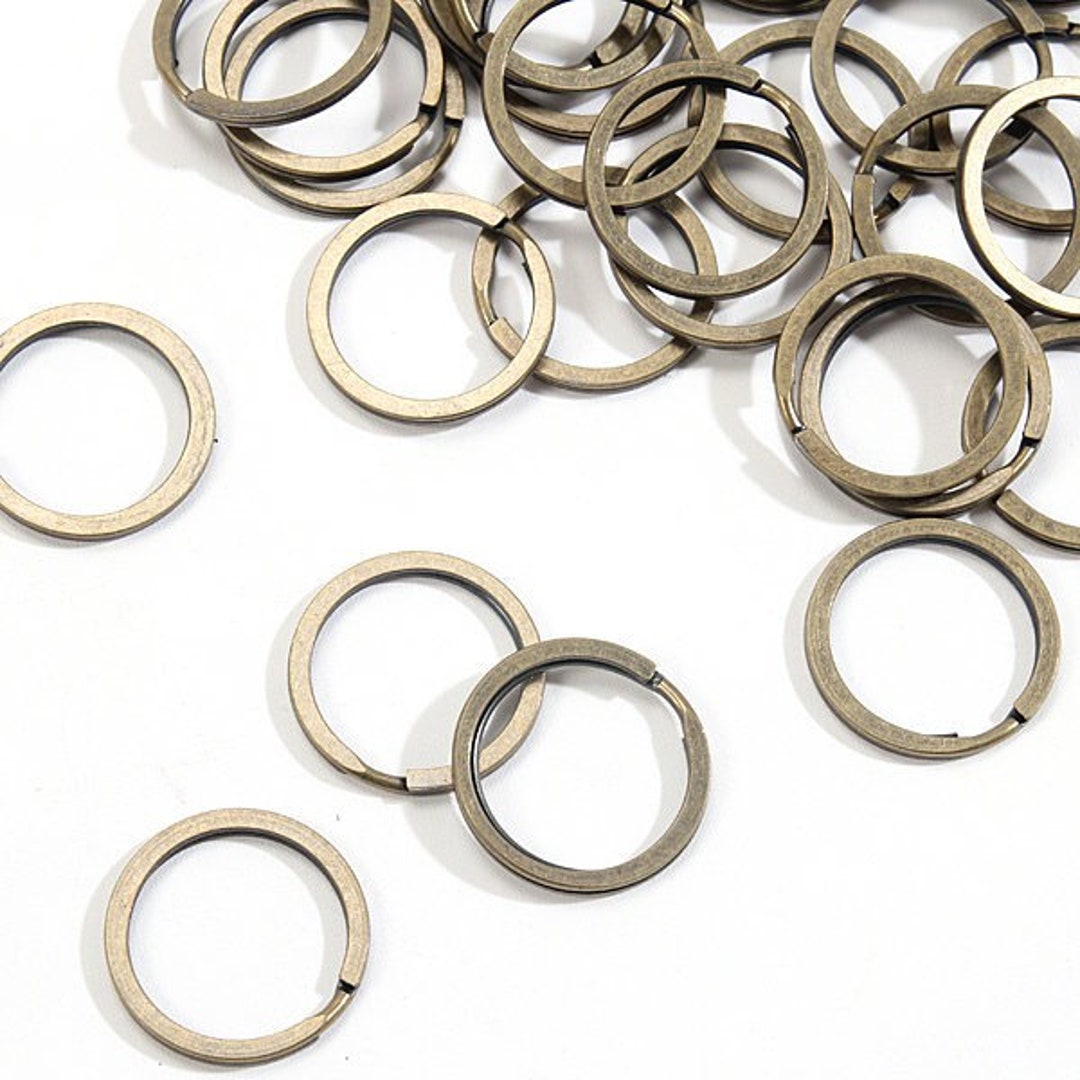10 Key Rings/ Antique Brass 20mm O Shape Key Rings 10 Pcs / Good for ...