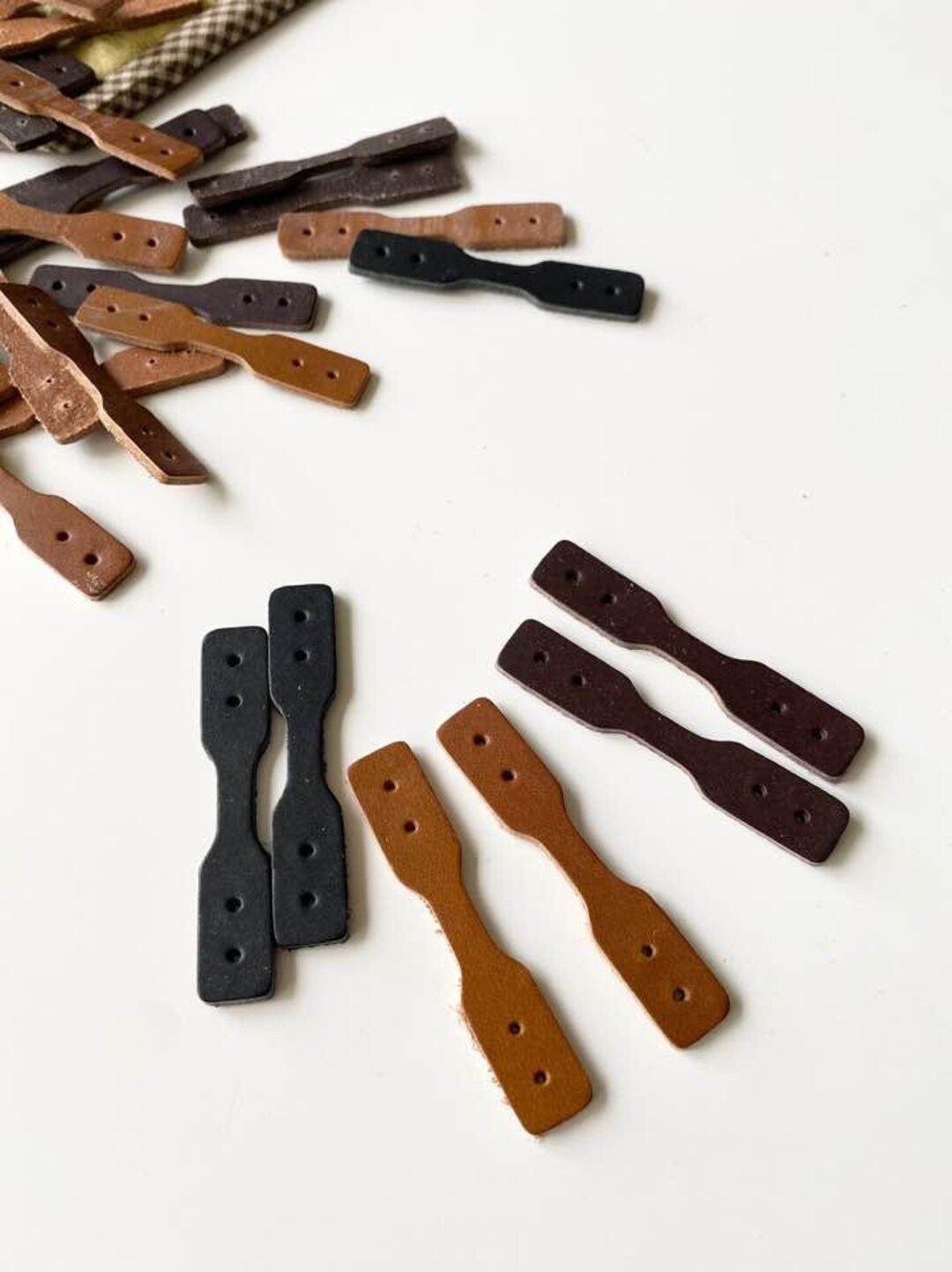 2 Small Tabs for Bag N Purse Hooked Handles/ 2pc Tunnel Style Folding ...