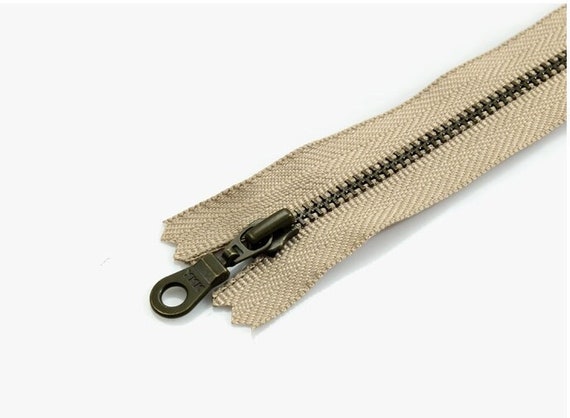 YKK Zipper Original Japanese Mocha Color Cotton Body Closed - Etsy