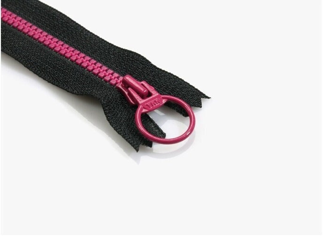 YKK Original Japanese Plastic Vislon Zipper Black- Redpurple Color ...