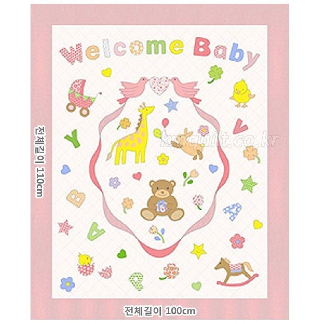 Welcome Baby Panel by Daiwabo-tex Japan 110cm X 100cm 43 X 39 Cotton ...