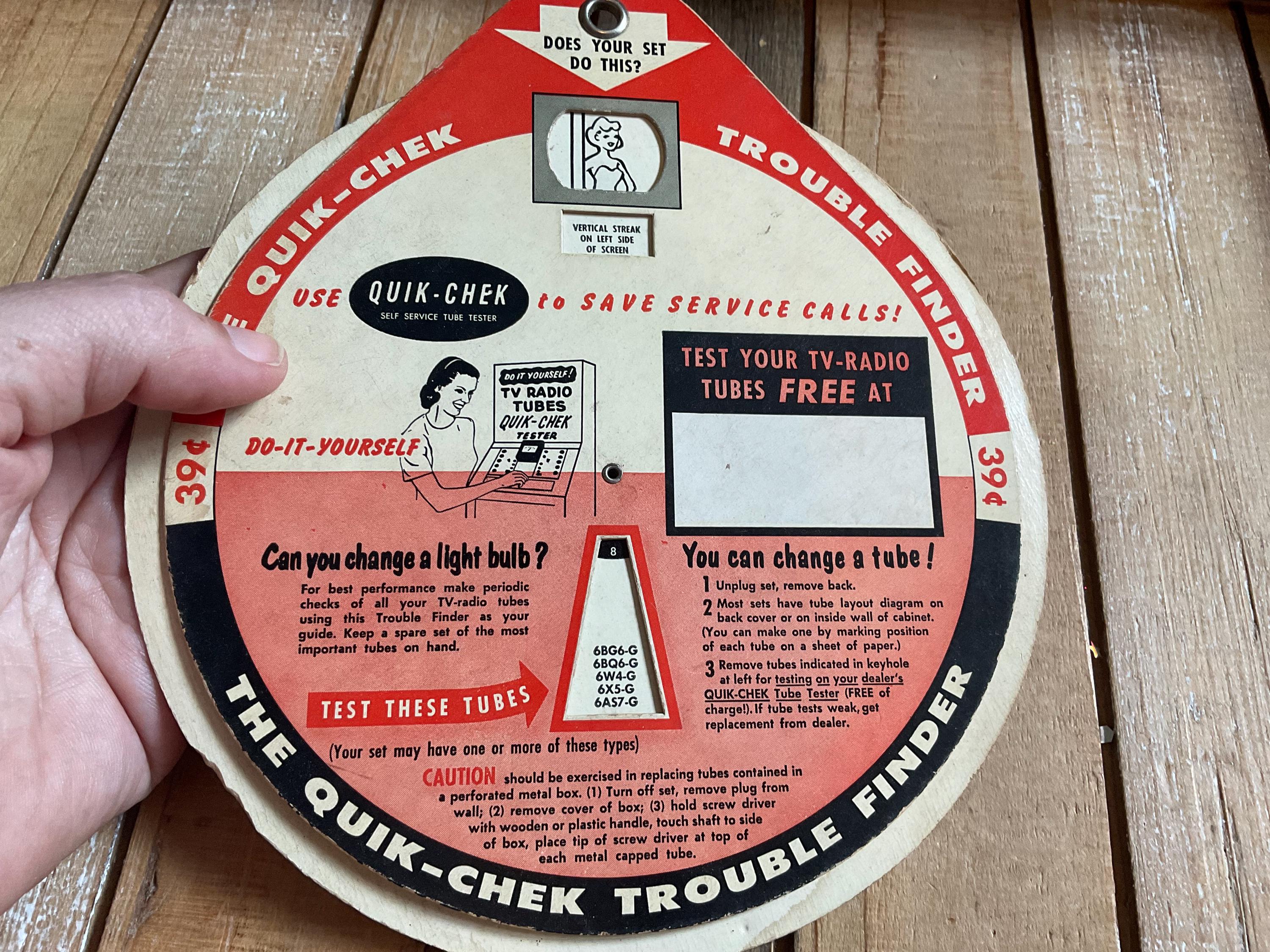 1950s TV Radio Dictionary & Trouble Finder Card - Vintage Electronics ...