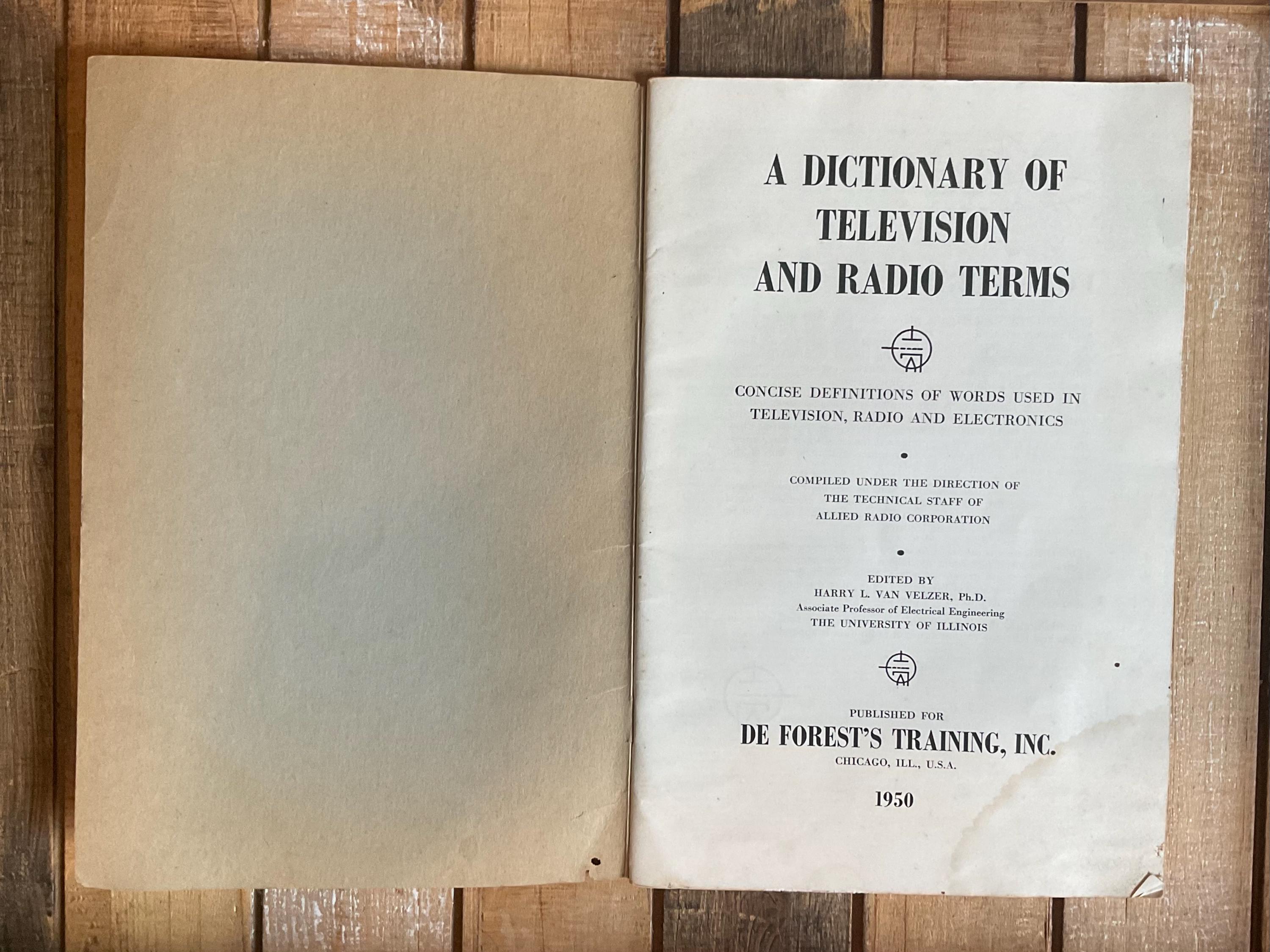 1950s TV Radio Dictionary & Trouble Finder Card - Vintage Electronics ...