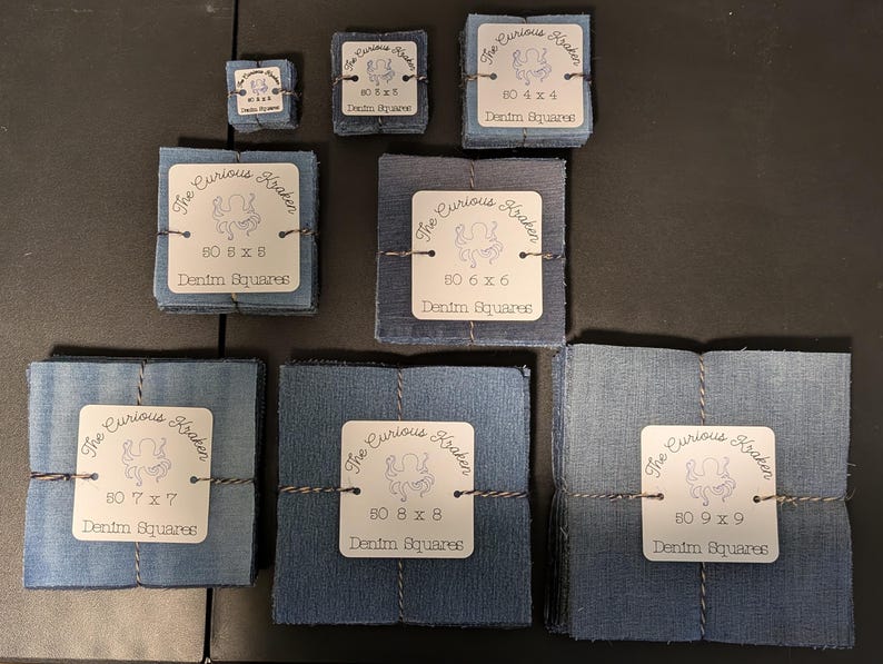Precut Denim Fabric Squares - Denim Quilting Squares, Denim Patches ...