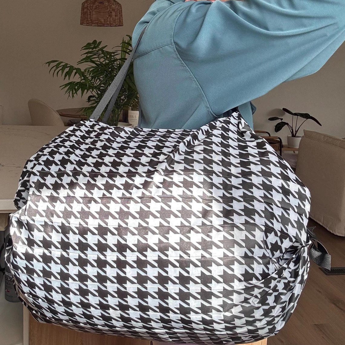 Large Foldable Duffel Grocery Bag – Eco-friendly, Reusable, Washable ...