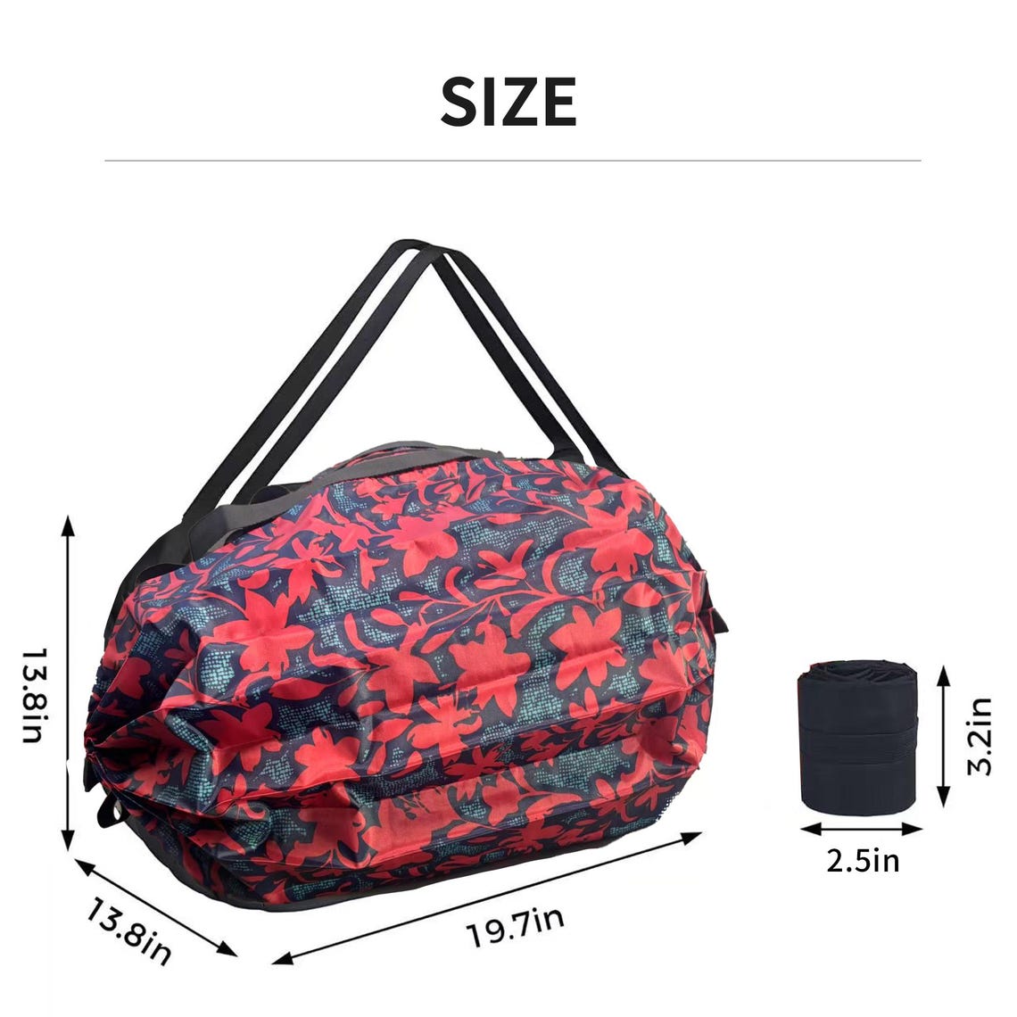 Large Foldable Duffel Grocery Bag – Eco-friendly, Reusable, Washable ...