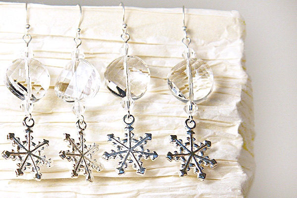 Winter Earrings Snowflake Earrings Snow Frozen Earrings Snow | Etsy