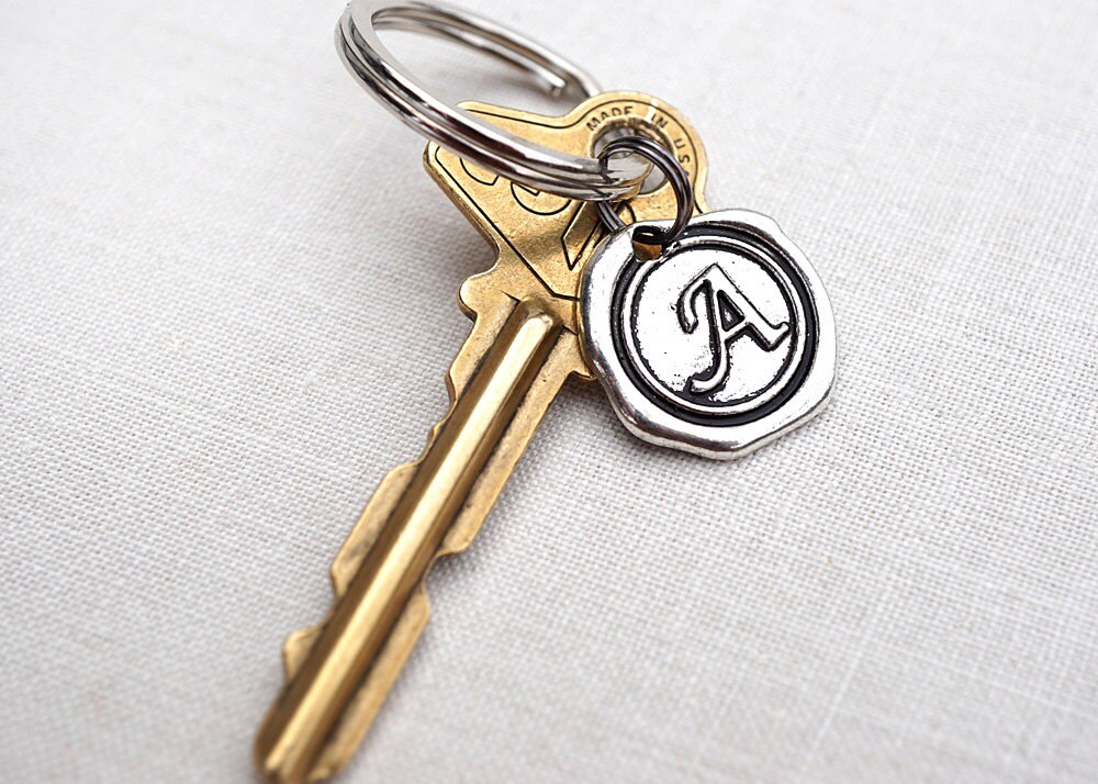 Personalized Keychain Monogram Keychain Add on Initial Keychain Custom ...