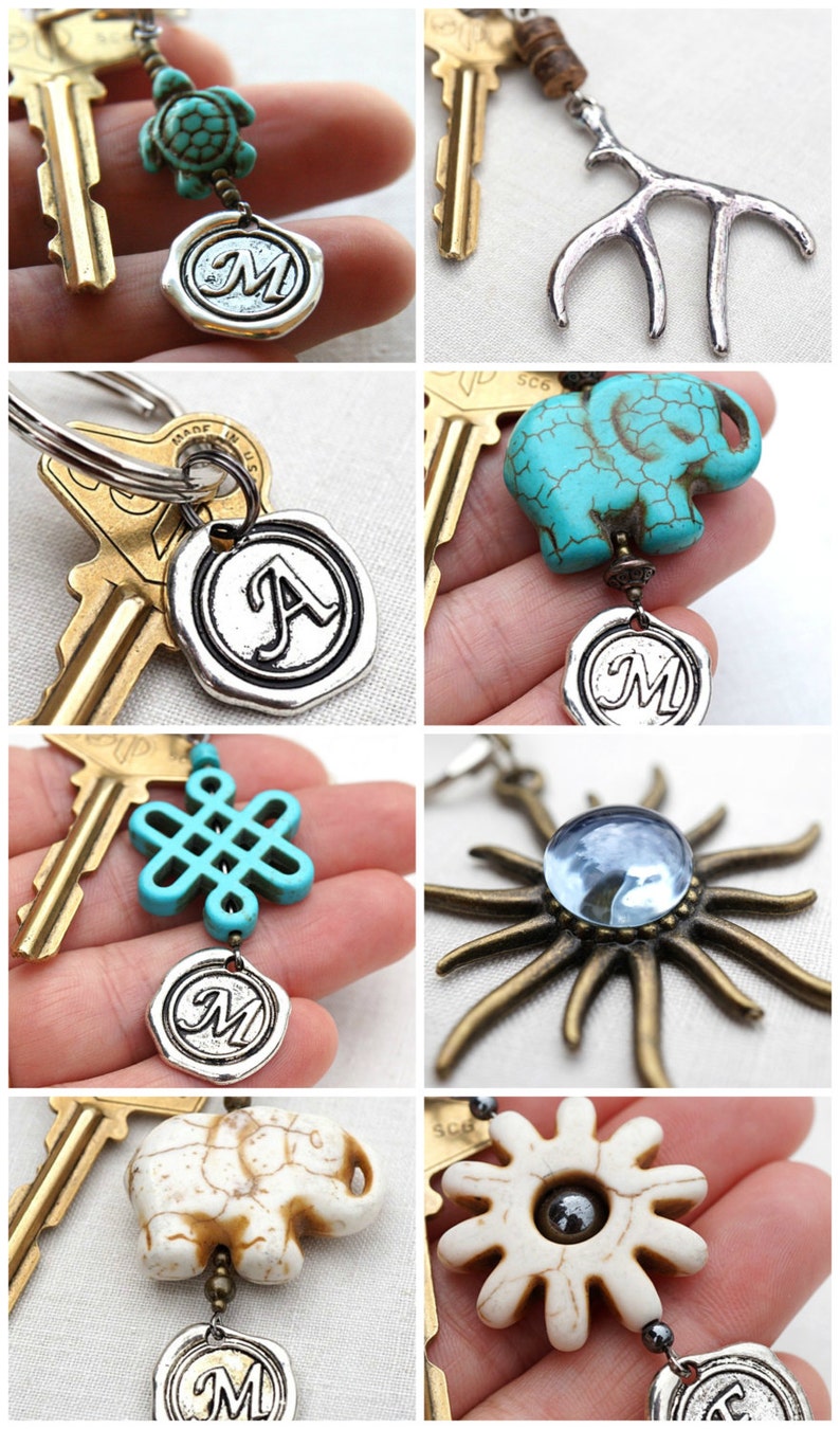 Personalized Keychain Anchor Keychain Nautical Gift Wax Seal Initial ...