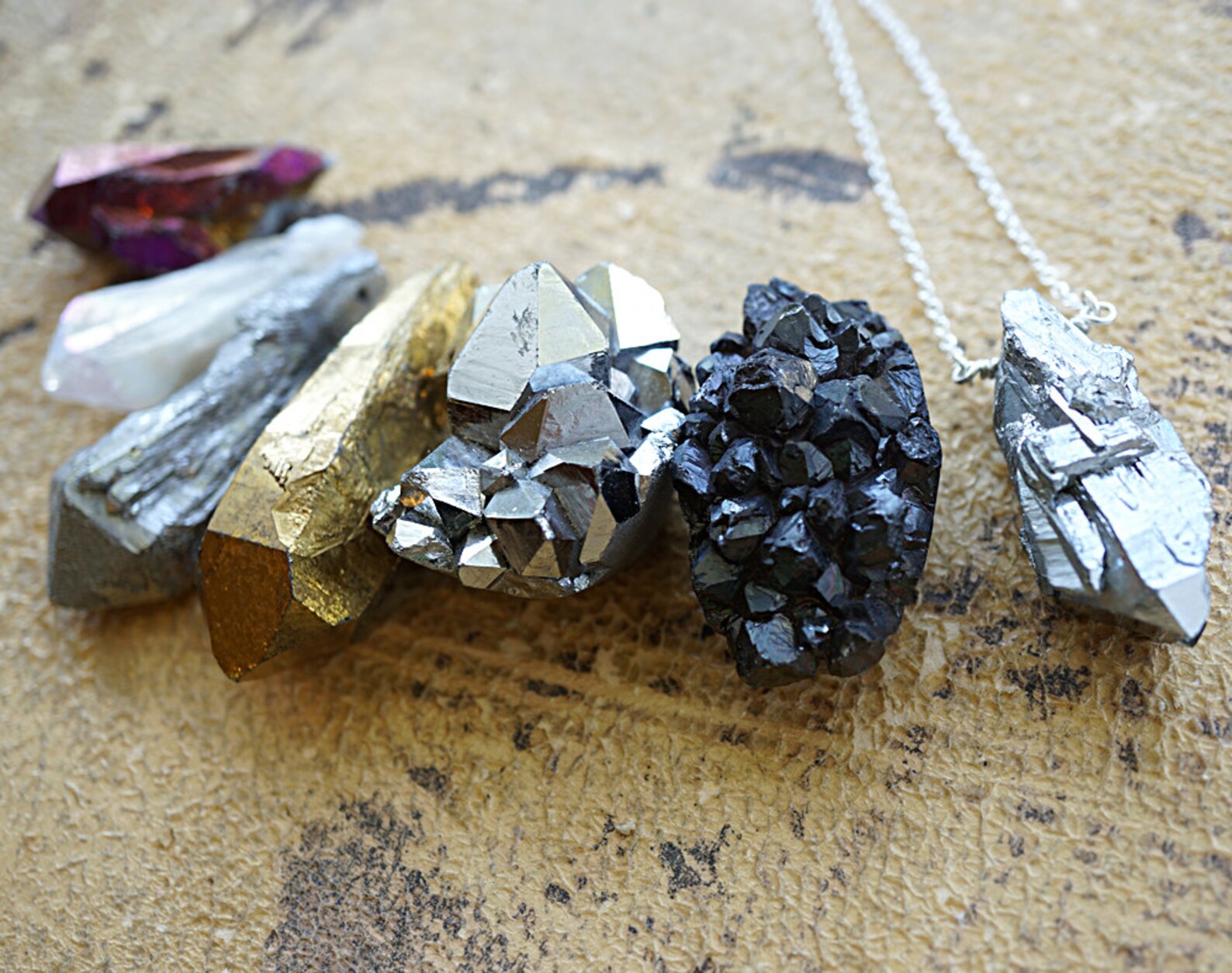 Raw Crystal Point Necklace Druzy Necklace Crystal Necklace - Etsy