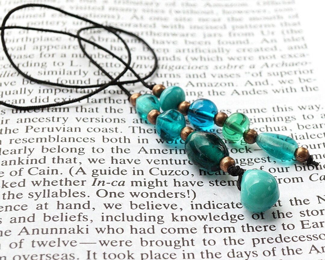 Mint Green Teardrop Lampwork Glass Beaded Bookmark Thong Gift for ...