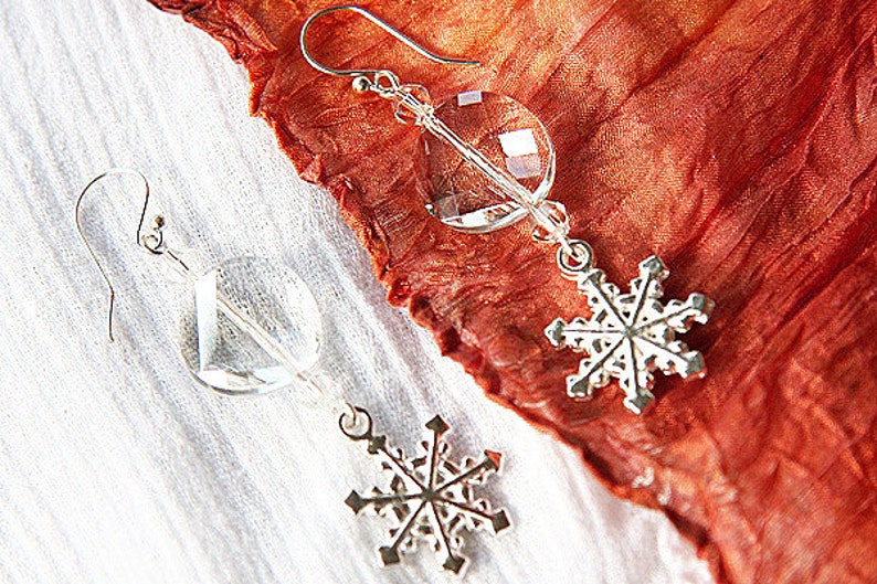 Winter Earrings Snowflake Earrings Snow Frozen Earrings Snow | Etsy