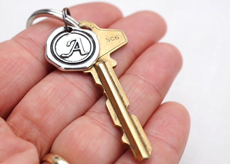 Personalized Keychain Monogram Keychain Add on Initial Keychain Custom ...