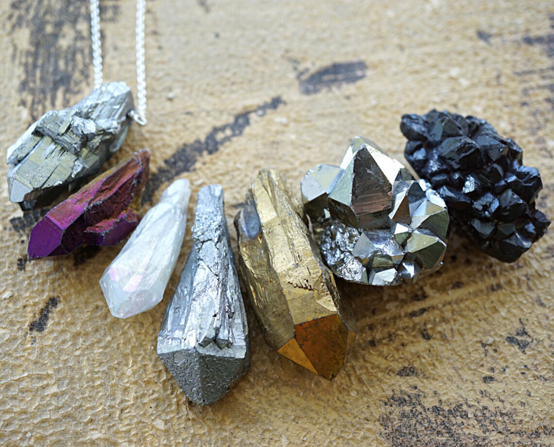 Raw Crystal Point Necklace Druzy Necklace Crystal Necklace - Etsy