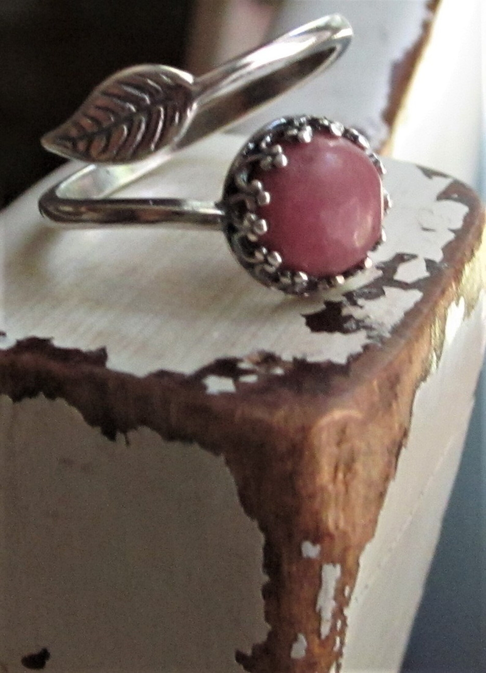 Pink Rhodonite Ring Pink Stone Ring Pink Ring Rhodonite - Etsy