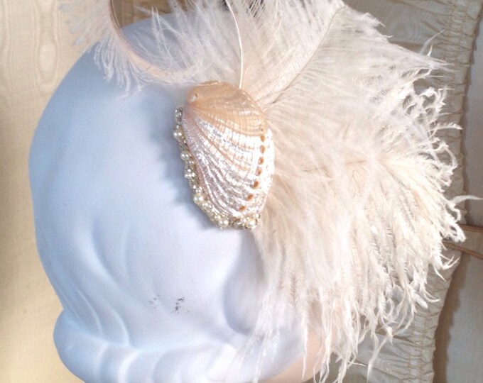 Shell Feather 1920's Mermaid Headpiece Burlesque Edwardian Costume ...