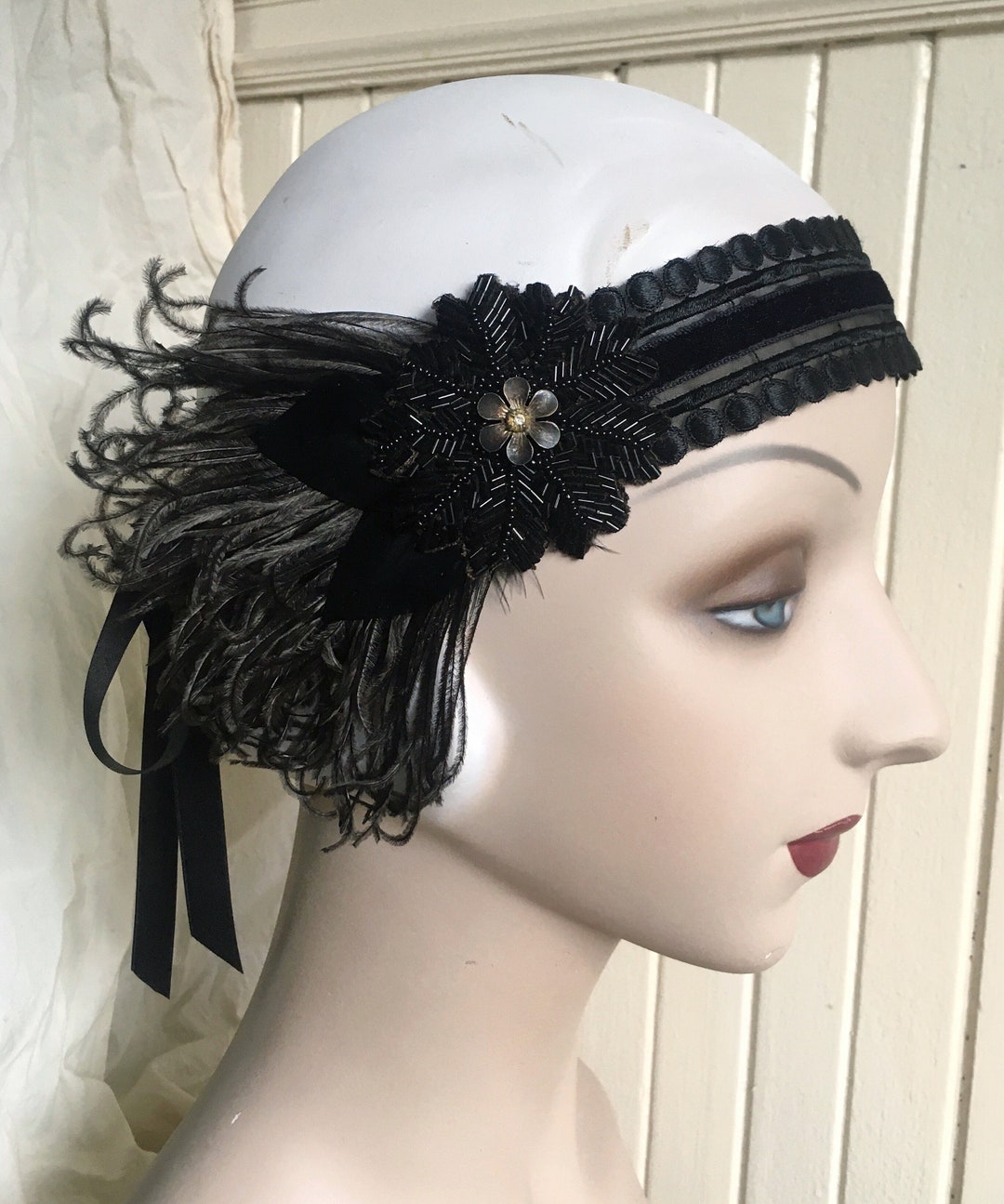1920's Style Elegant Flapper Halloween Costume Headband With Victorian ...