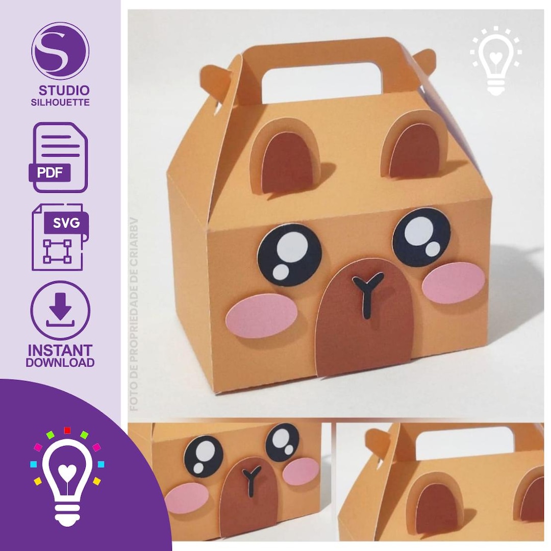 Capybara Box Template, Capybara Party, Svg File, Pdf and Capybara ...