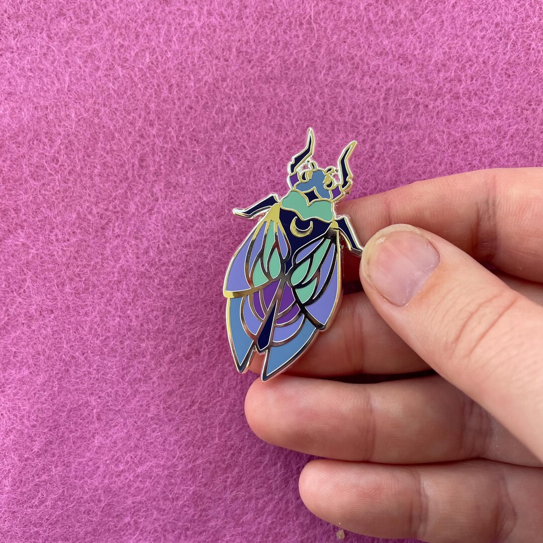 Stained Glass Cicada Pin – Hard Enamel Lapel Pin, Entomology ...