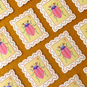 Beetle Vinyl Sticker Stamp - Bug Sticker, Beetle Specimen, Gift Idea ...