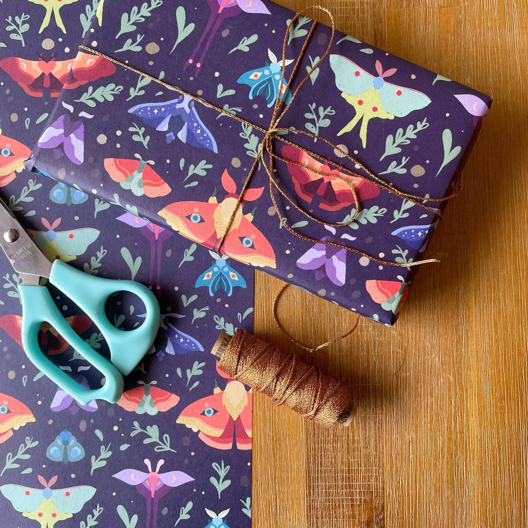 An Eclipse of Moths Wrapping Paper PKT OF 3 Wrapping Paper Rolls ...