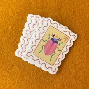 Beetle Vinyl Sticker Stamp - Bug Sticker, Beetle Specimen, Gift Idea ...