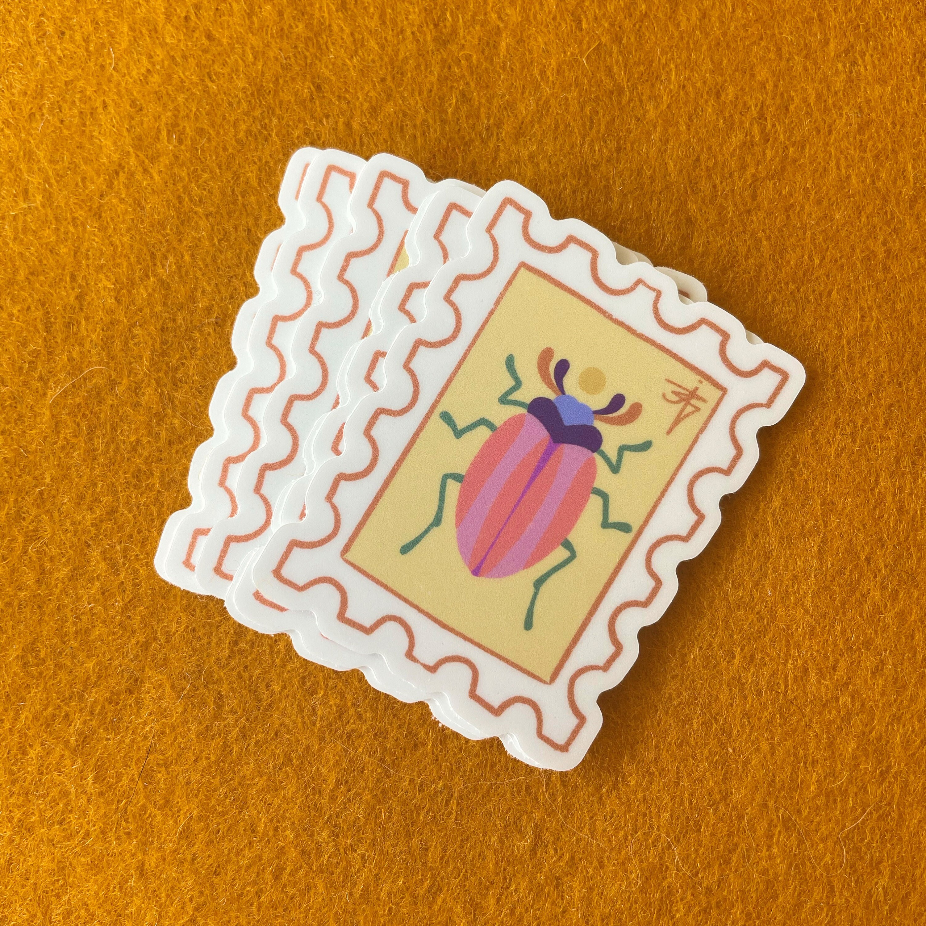 Beetle Vinyl Sticker Stamp - Bug Sticker, Beetle Specimen, Gift Idea ...