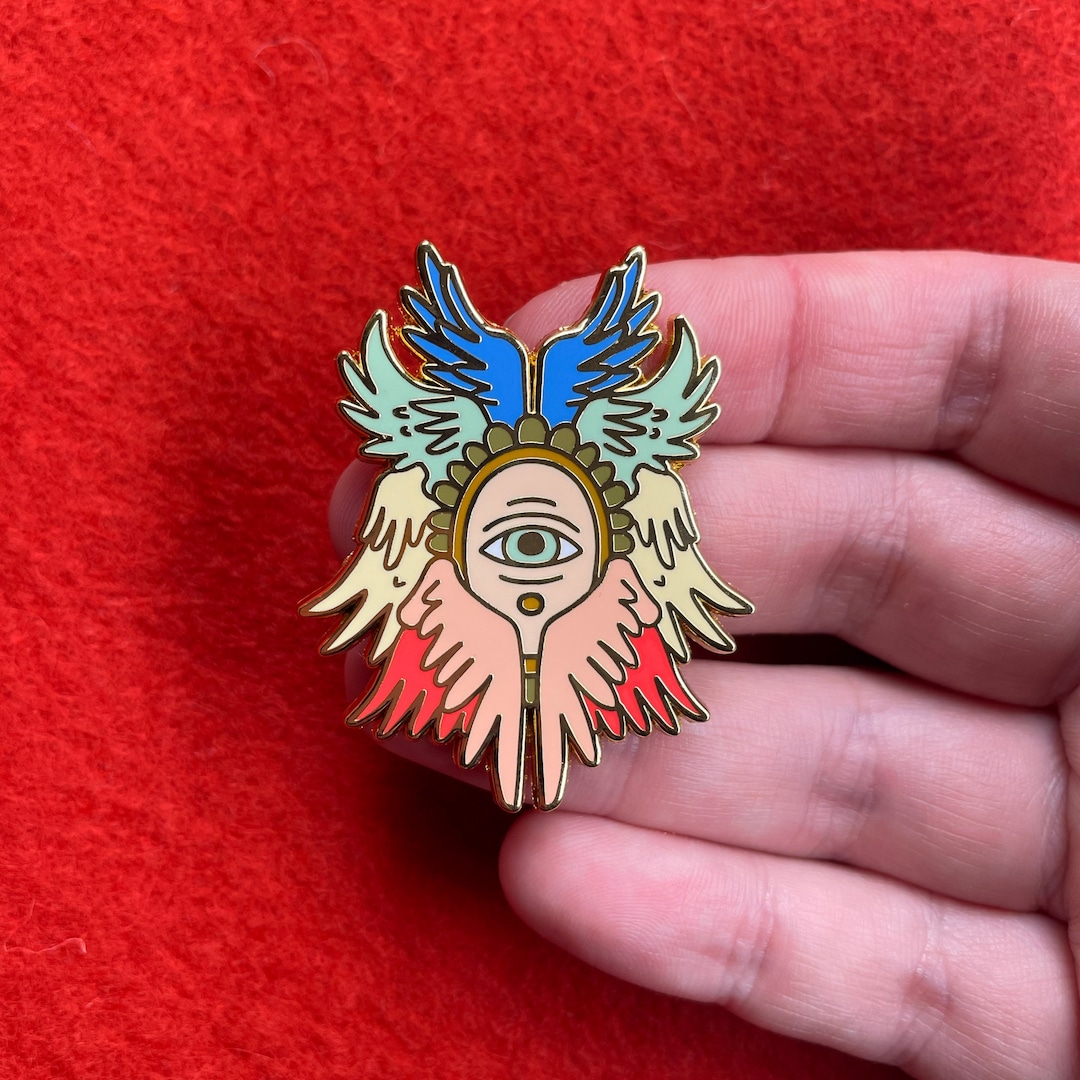 Seraphim Angel Hard Enamel Pin, Lapel Pin, Angel Wings, Esoteric ...