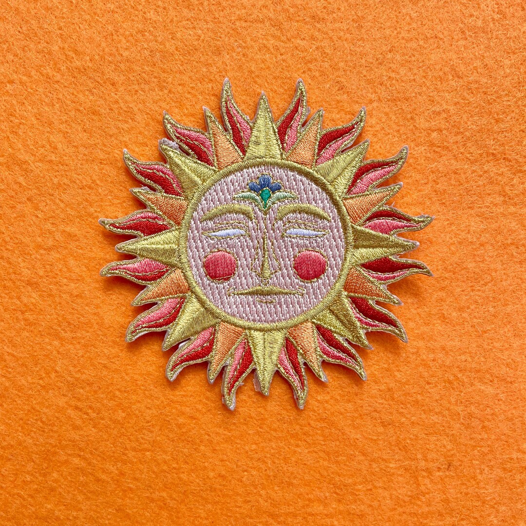LIMITED EDITION OF 50 Metallic Gold Sun Iron on Patch - Astrology and ...