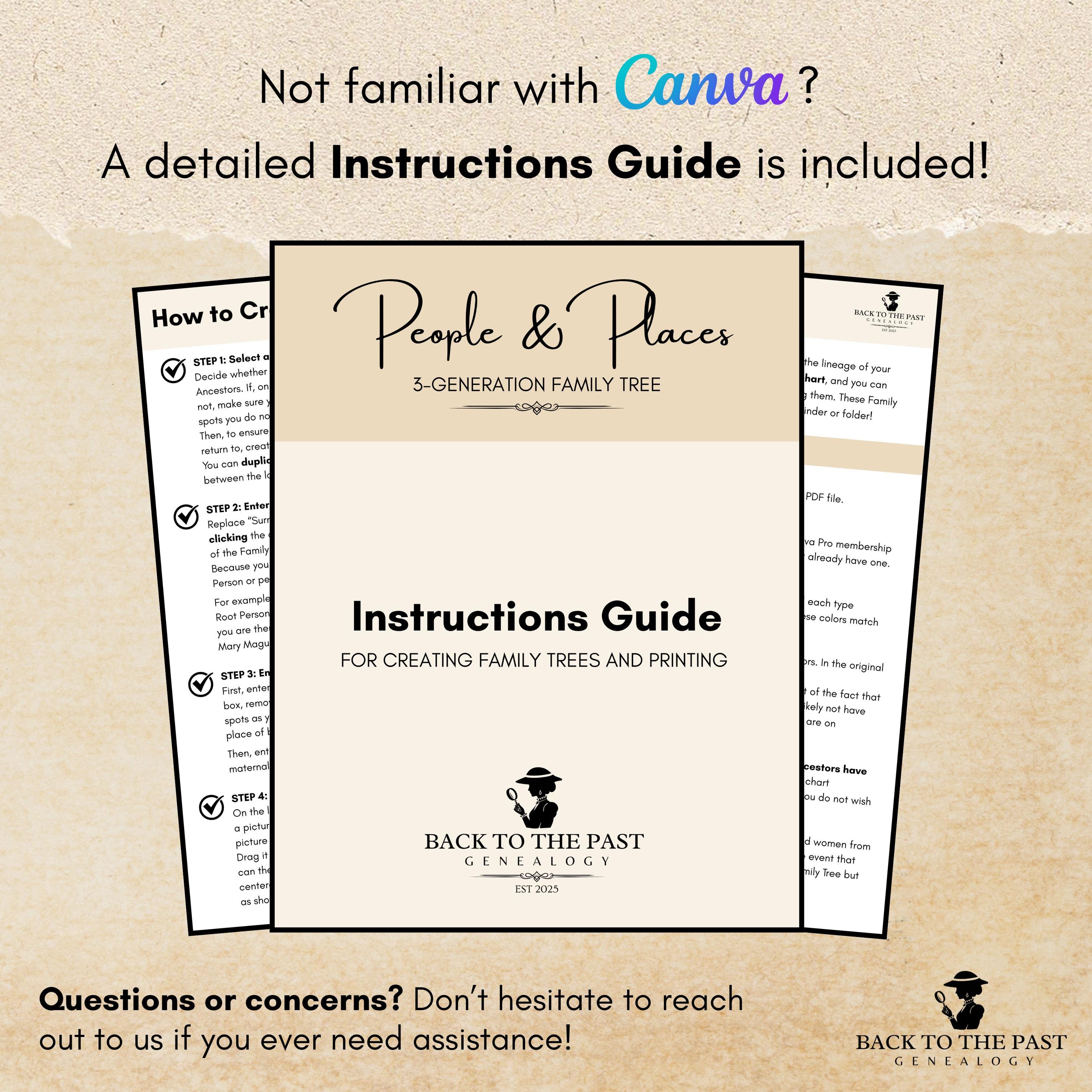Family Tree Template: 3-generation Chart for Family History, Ancestry ...