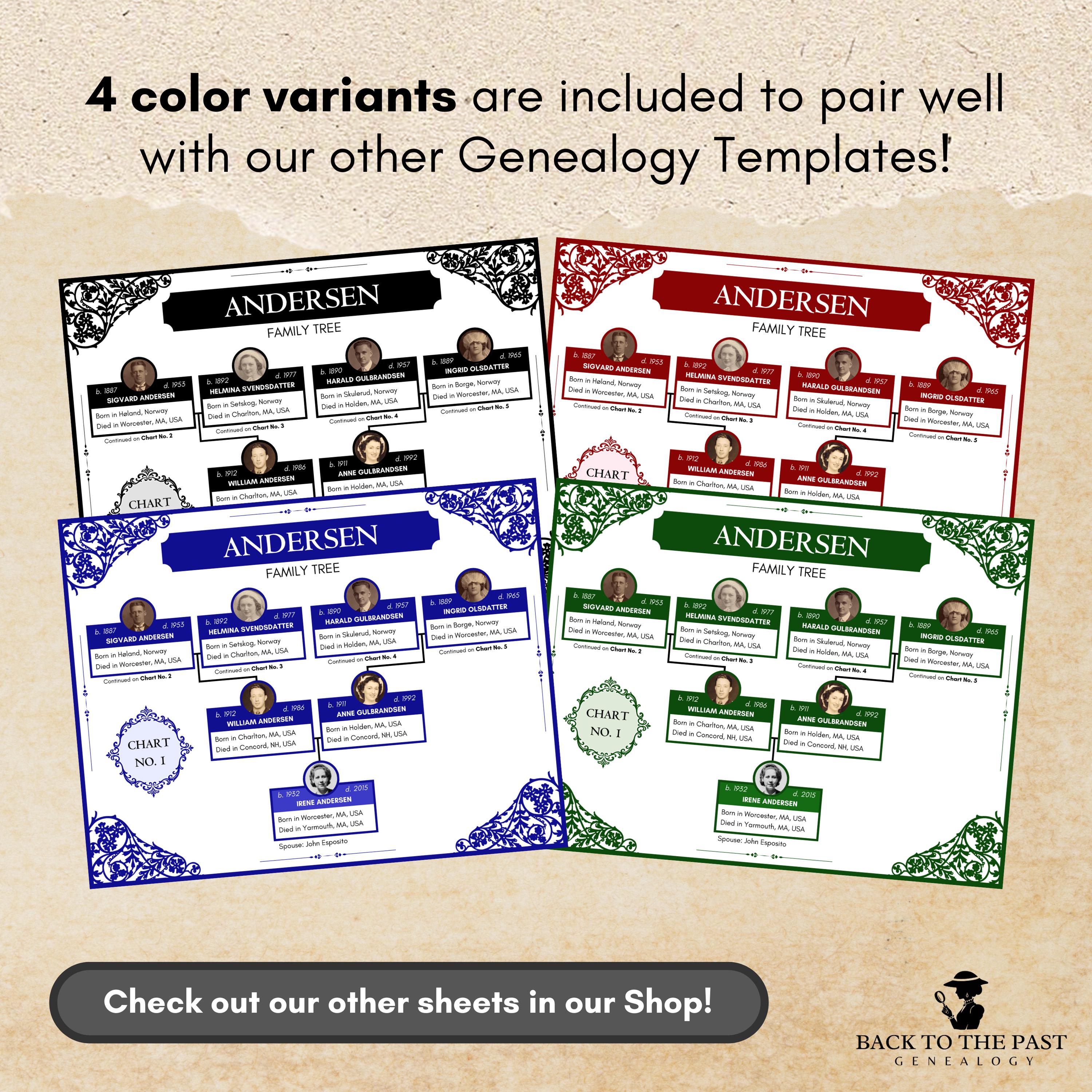 Family Tree Template: 3-generation Chart for Family History, Ancestry ...