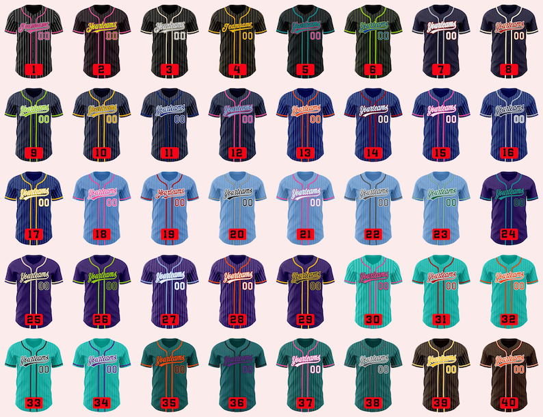 Custom Pinstripe Baseball Jersey With Personalized Team Name Number ...