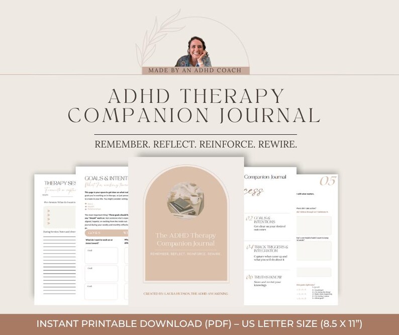 ADHD Therapy Companion Journal | Track Therapy Notes | Therapy Aid ...