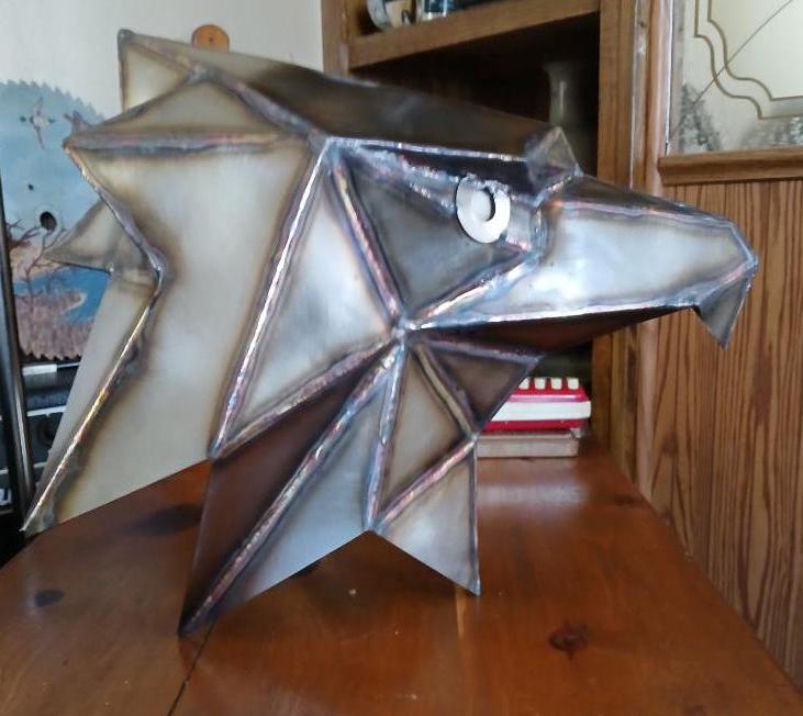 Welded Stainless Steel Eagle Head Sculpture, Metal Art - Etsy